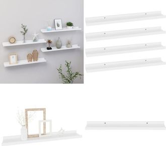 vidaXL Wandregale 4 Stk. Wei&szlig; 60x9x3 cm - Wandregal - Regal Wei&szlig; - M&ouml;bel F&uuml;r Die Wand - Wohnzimmerdeko - Ablagefl&auml;che - Home & Living