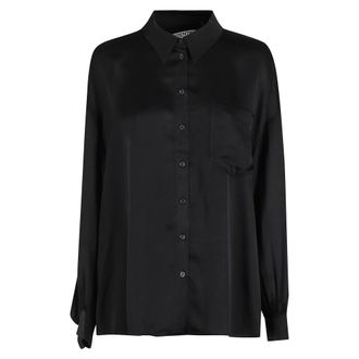 Essentiel Femme, Blouses et Chemises, Noir, Taille: 36 FR Oversized Ruffle Shirt