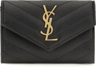 Saint Laurent Cassandre Wallet - Black