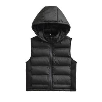 Generic Veste &agrave; capuche sans manches avec fermeture &eacute;clair pour femme - Automne et hiver, Noir, XS