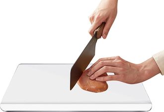 Generic Acryl Schneidebrett Mit Rand F&uuml;r Arbeitsplatte, Acryl Rutschfeste Transparente K&uuml;chenhelfer mit Arbeitsplattenrand, K&uuml;che Schneidebretter, f&uuml;r Roh, Ge