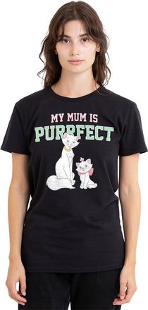 Disney Aristocats Mothers Day My Mum is Purrfect Duchess and Marie Ladies T Shirt, Black, X-Large