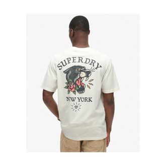 Superdry T-shirt ample &agrave; motif tatouage dans le dos