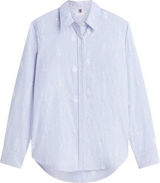 Tommy Hilfiger Chemise ray&eacute;e avec broderie en coton