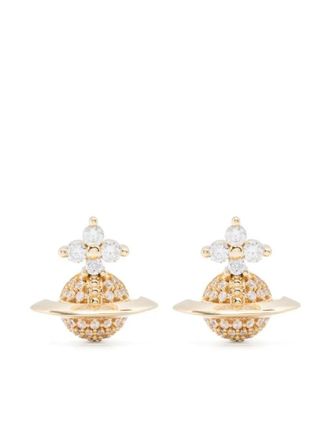 Vivienne Westwood Ohrringe - Gold-Tone Earrings With Signature Orb - Gr. unisize - in Mehrfarbig - f&uuml;r Damen