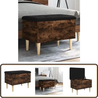 vidaXL Sitzbank mit Stauraum R&auml;uchereiche 62x42x46 cm Holzwerkstoff - Wohnzimmer Dekoration - Stauraumbank - Garderobe - Schuhablage - Eingangsbereich M&ouml;bel