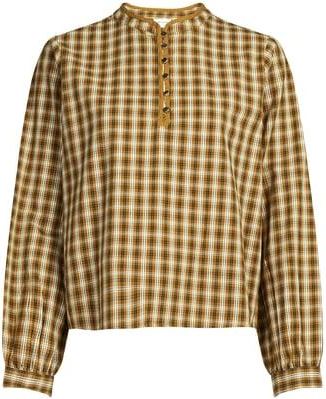 Vila Chemise droite &agrave; carreaux en coton