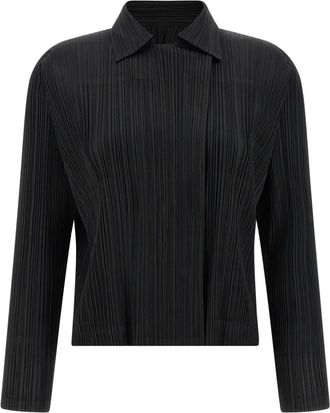 Issey Miyake Femme, Vestes, Noir, Taille: 46 FR Monthly Colors: February Pleated Jacket