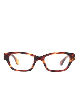 Alain Mikli lunettes de vue à monture rectangulaire - Marron