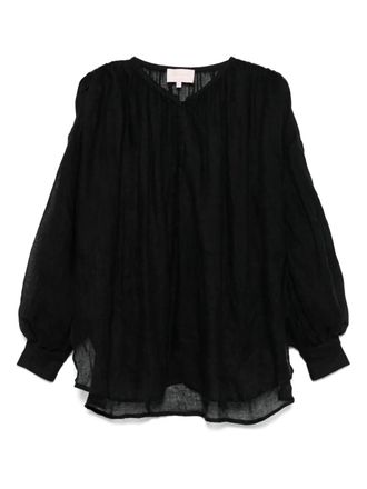 Luisa Spagnoli Bluse aus Leinen - Schwarz