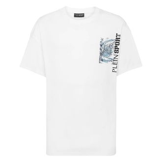 Plein Sport Homme, Tops, Blanc, Taille: XS T-shirt Col Rond MC Tiger