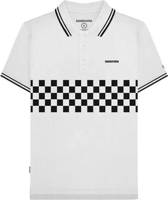 Lambretta Polo bicolore, blanc/noir, XXL