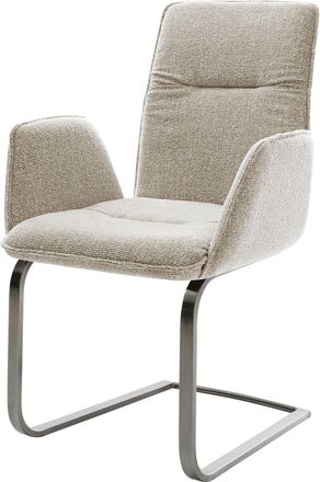 DELIFE Schwingstuhl Vinja-Flex Freischwinger flach Graphit Webstoff Soft Beige