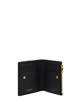 Saint Laurent Womens Wallet Calfskin Black Calf Leather & Purses