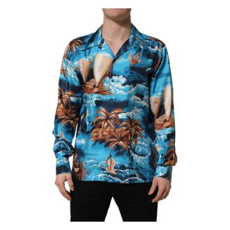 Dolce & Gabbana Silk Twill Hawaiian GraphicPrint Shirt - - Shirts - Herren - Mehrfarbig - M