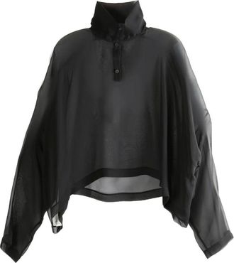 Rick Owens Femme, Blouses et Chemises, Noir, Taille: ONE Size Jumbo Tabard Cropped Top