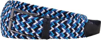 Tom Rusborg Elastischer Flechtg&uuml;rtel mit Leder-Details im Farbmix in