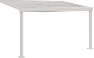 Vente-Unique Pergola adoss&eacute;e en aluminium avec toit coulissant - 12 m&sup2; - blanc - IZEDA
