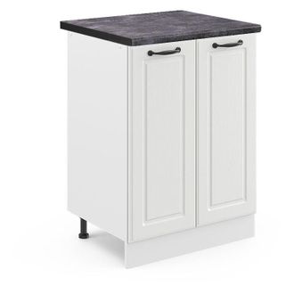 Vicco K&uuml;chenunterschrank R-Line, Wei&szlig; Landhaus, 60 cm, ap Anthrazit