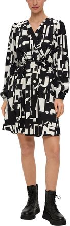 s.Oliver Damen 2140632 Kleid, Schwarz|wei&szlig;,36