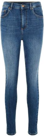 Pieces Pieces Damen PCNORA SKN HW ANK MB241-BA/CP Skinny Jeans, Blau (Medium Blue Denim Medium Blue Denim), 36 (Herstellergröße: S)