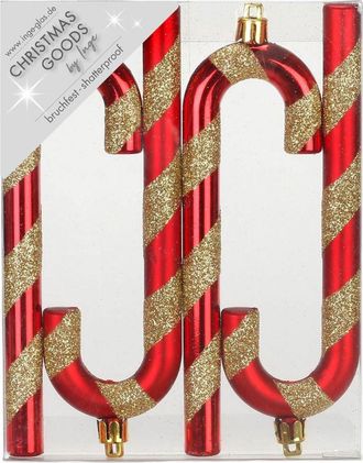 Magic Bodyfashion 4 STK. Kunststoff Figuren Zuckerstange 14 cm Set Christbaumschmuck Weihnachtskugeln Weihnachtsschmuck Weichnachten Deko Christbaum Tannenbaum Weihnach