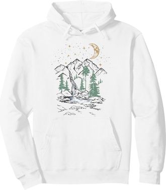 Trendy Apparel Night of Stars Beautiful Mountain Waterfall Pullover Hoodie