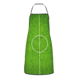 Generic Green Football Stadium Field Sch&uuml;rze Verstellbare K&uuml;chensch&uuml;rze Wasserdicht Kochsch&uuml;rzen F&uuml;r Herren K&uuml;che Kaffeehaus 52X72cm