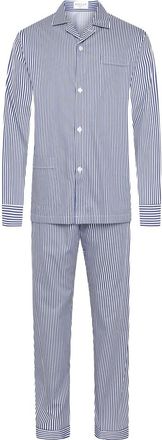 Novila Langer und glatter Pyjama Marco mit Streifen in Satin-Qualit&auml;t in