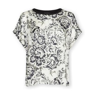 Elena Miro Bedrucktes Viskose-T-Shirt - - Tops - Damen - Schwarzk - XS