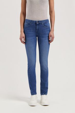 Mud Jeans Damen vegan Jeans Low Slim Faye Authentic Indigo
