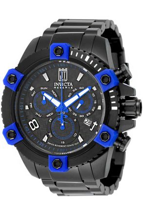 Invicta Jason Taylor 51292 Herrenuhr - Quarzwerk - Edelstahl mit schwarzem Zifferblatt - 50 mm