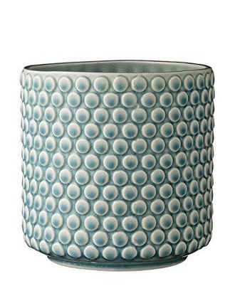 Bloomingville Pot de Fleur Dot - Pots de Fleurs décoratifs Couleur pour intérieur Style rétro créatif M (15,5 cm ø), Leu Ciel, Céramique