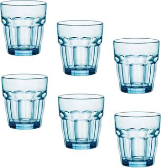 Bormioli Rocco Rock Bar Lounge Ice Whisky 270ml, blau, gehärtetes Glas, 6 Stück