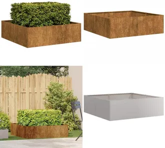 vidaXL Vidaxl - Jardini&egrave;re rouill&eacute; 100x100x30 cm acier inoxydable