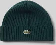 Lacoste M&uuml;tze aus Wolle mit Logo-Patch