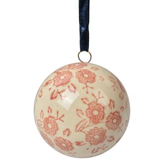 Clayre & Eef Dekoration H&auml;nger &Oslash; 6 cm Beige Keramik Blumen