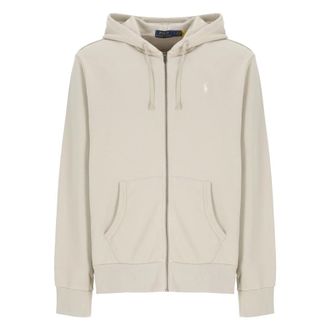 Ralph Lauren Homme, Sweatshirts et sweats &agrave; capuche, Beige, Taille: S Sweat &agrave; capuche zipp&eacute; en coton