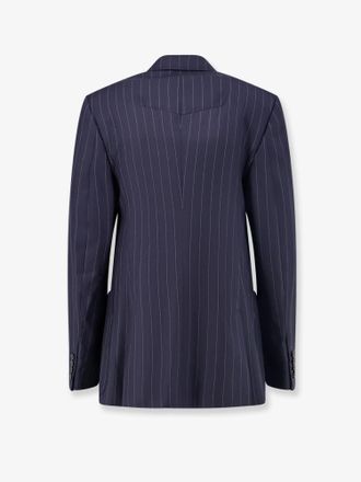 Givenchy Womens Blazer Double-Breasted Wool Blue Blazers Jacket