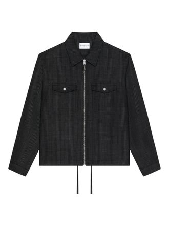 Givenchy veste &agrave; carreaux avec finitions m&eacute;talliques argent&eacute;es - Noir