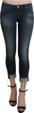 Acht Acht, Femme, Jeans, Bleu, Taille: W26 Low Waist Skinny Cropped Denim Pant