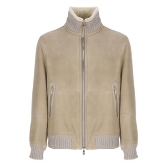 Brunello Cucinelli Homme, Vestes, Beige, Taille: M Bomber En Shearling