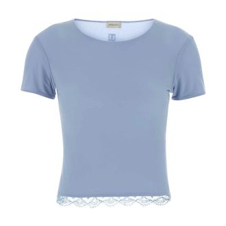 Magda Butrym T-shirt en cupro stretch - Femme - Tops - Bleu - Taille: 36 FR