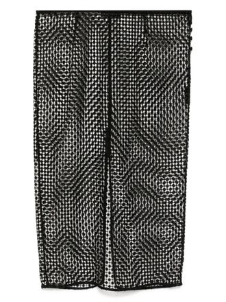 Kiki De Montparnasse jupe mi-longue en maille pointelle - Noir