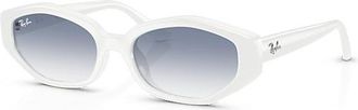Ray-Ban Rb4473d Sonnenbrillen Wei&szlig; Fassung Blau Glas 56-18