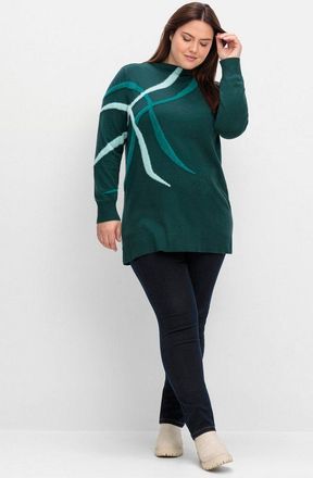 Sheego Strickpullover Feinstrickpullover. mit Flauschgarn-Intarsien