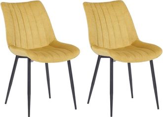 Clp Ensemble de 2 chaises Rahden en velours jaune
