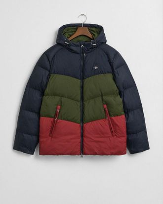 GANT Steppjacke ACTIVE CLOUD BLOCKED colurblocking, abnehmbare Kapuze, regular fit, Pufferjacke