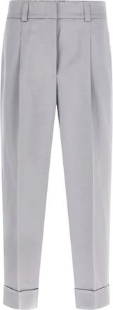 PESERICO Femme, Pantalons, Gris, Taille: 44 FR Pantalon Fluide en Viscose et Satin de Laine