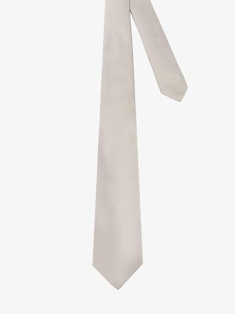 Kiton Mens Silk Tie Silver Ties & Bow